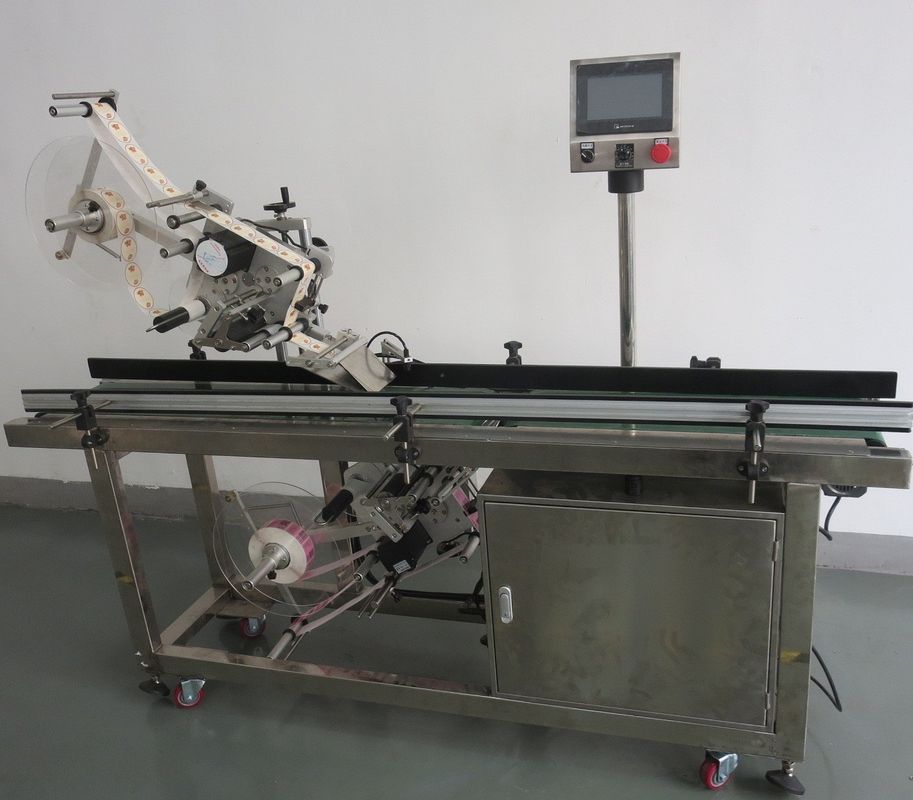 415V LCD Touchscreen Top And Bottom Labeler Automatic Plastic Bag Labeling Machine