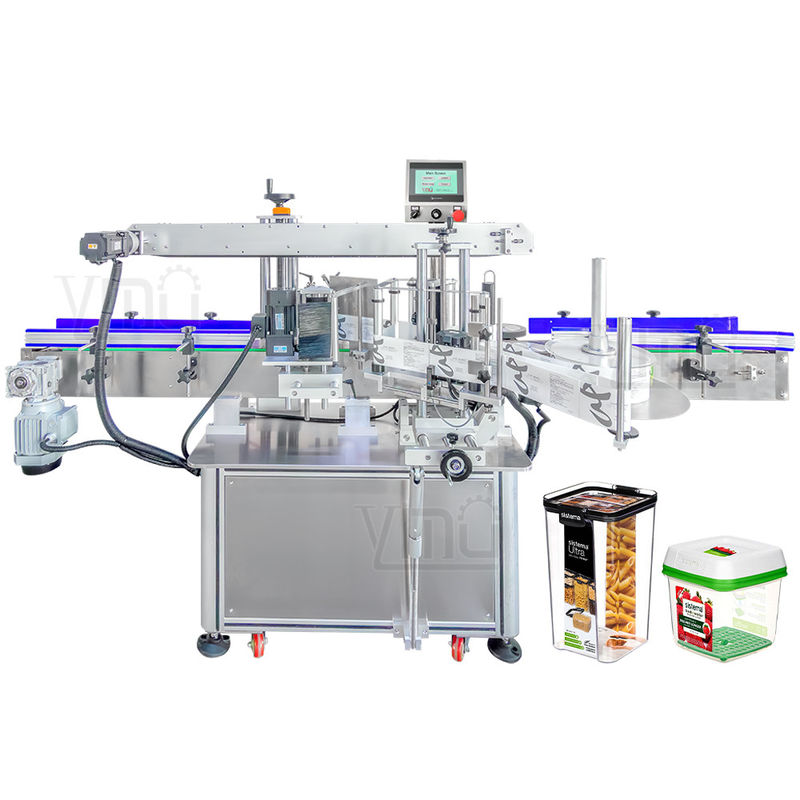 Double Side Flat Sticker Applicator Automatic Square Bottle Front Back Two Sides Labeling Machine