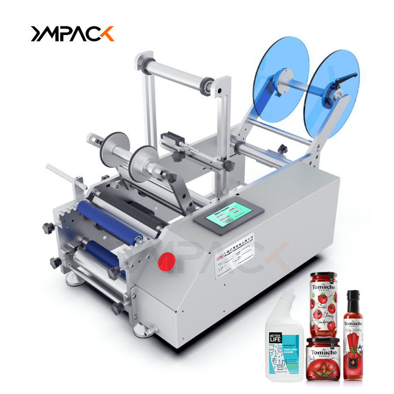 YM130 Manual Round Bottle Labeling Machine Semi-auto Label Applicator ...