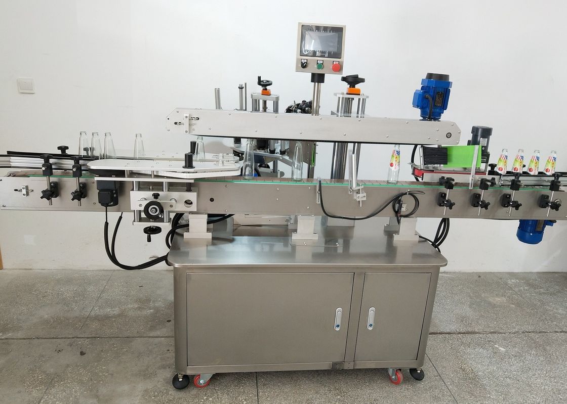 ODM Jerry Can Industrial Bottle Labeling Machine PET Round Bottle Label Applicator 1100W