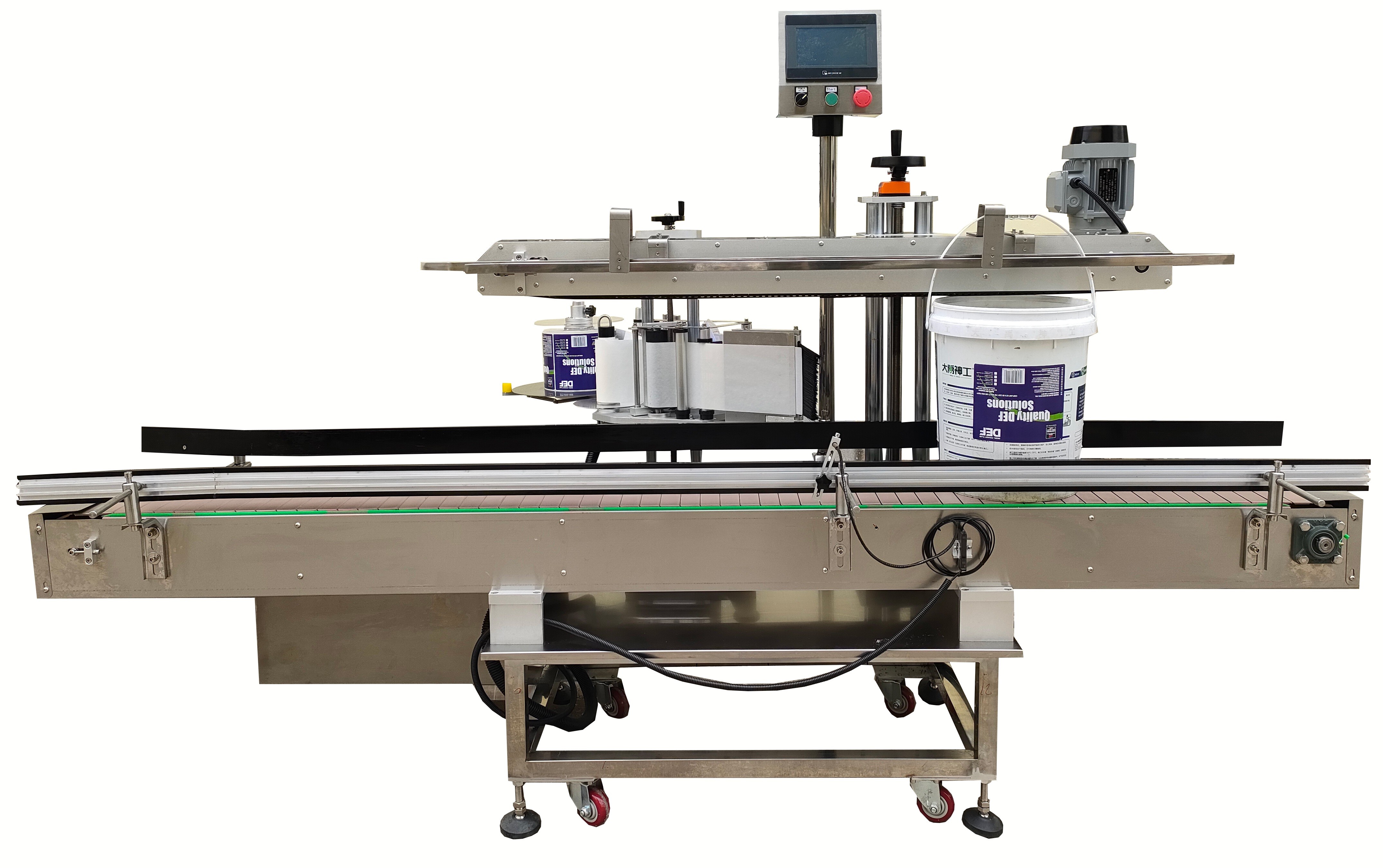 ODM 450kg Big Drum Flat Bottle Labeling Machine Applicator For Oil ...