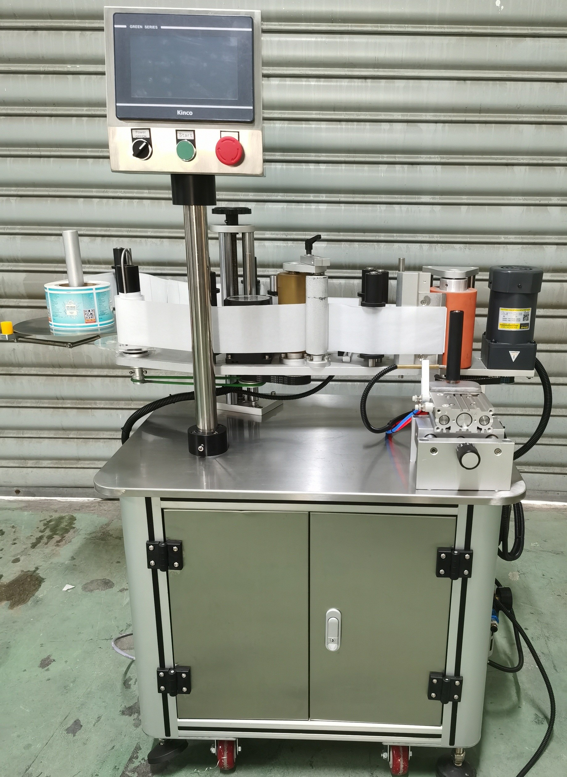 390W Wrap Around Semi Automatic Label Applicator Machine For Aluminium Tube
