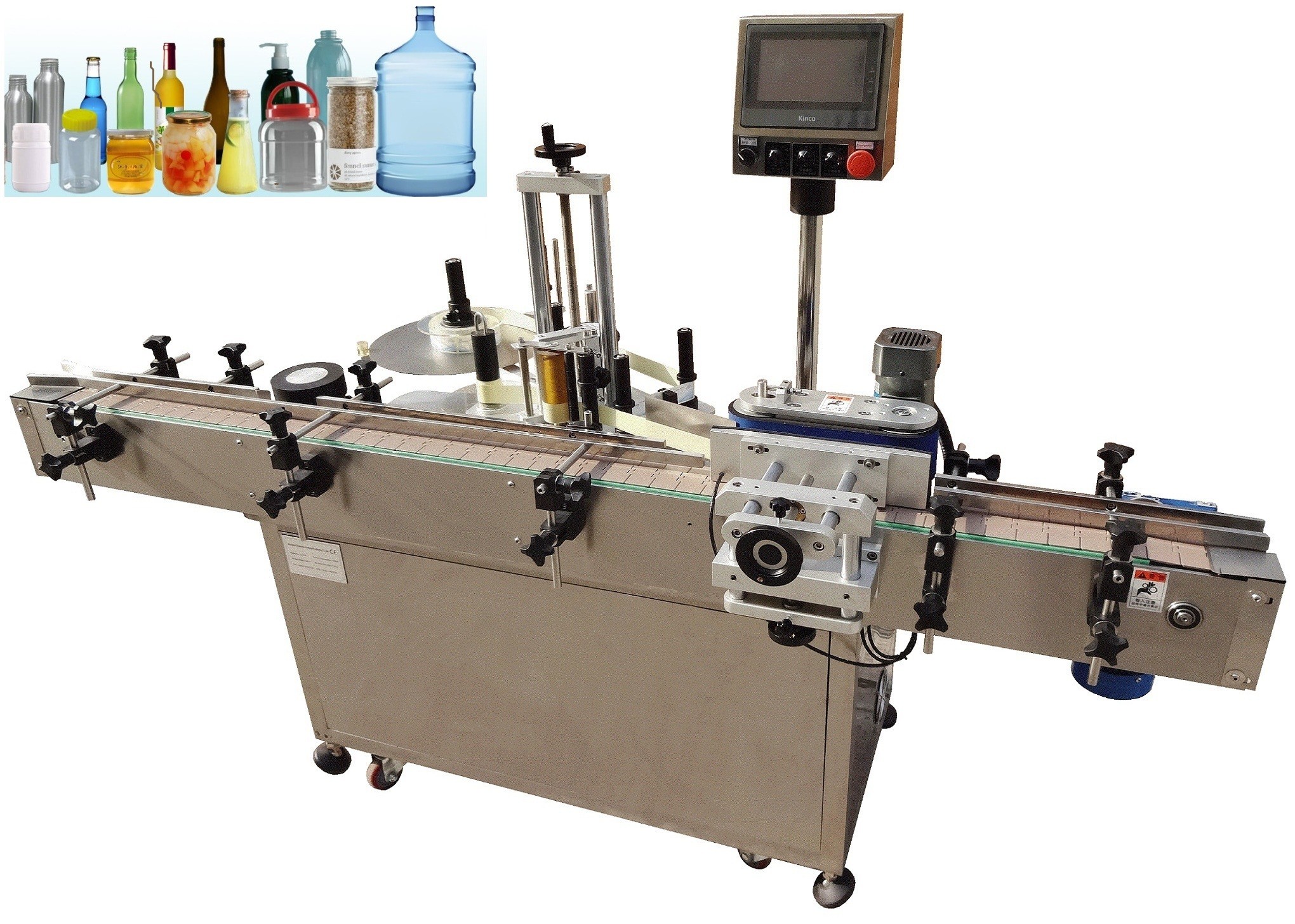 PET Plastic Wrap Around Label Applicator Machine Oil Bottle Labelling ...