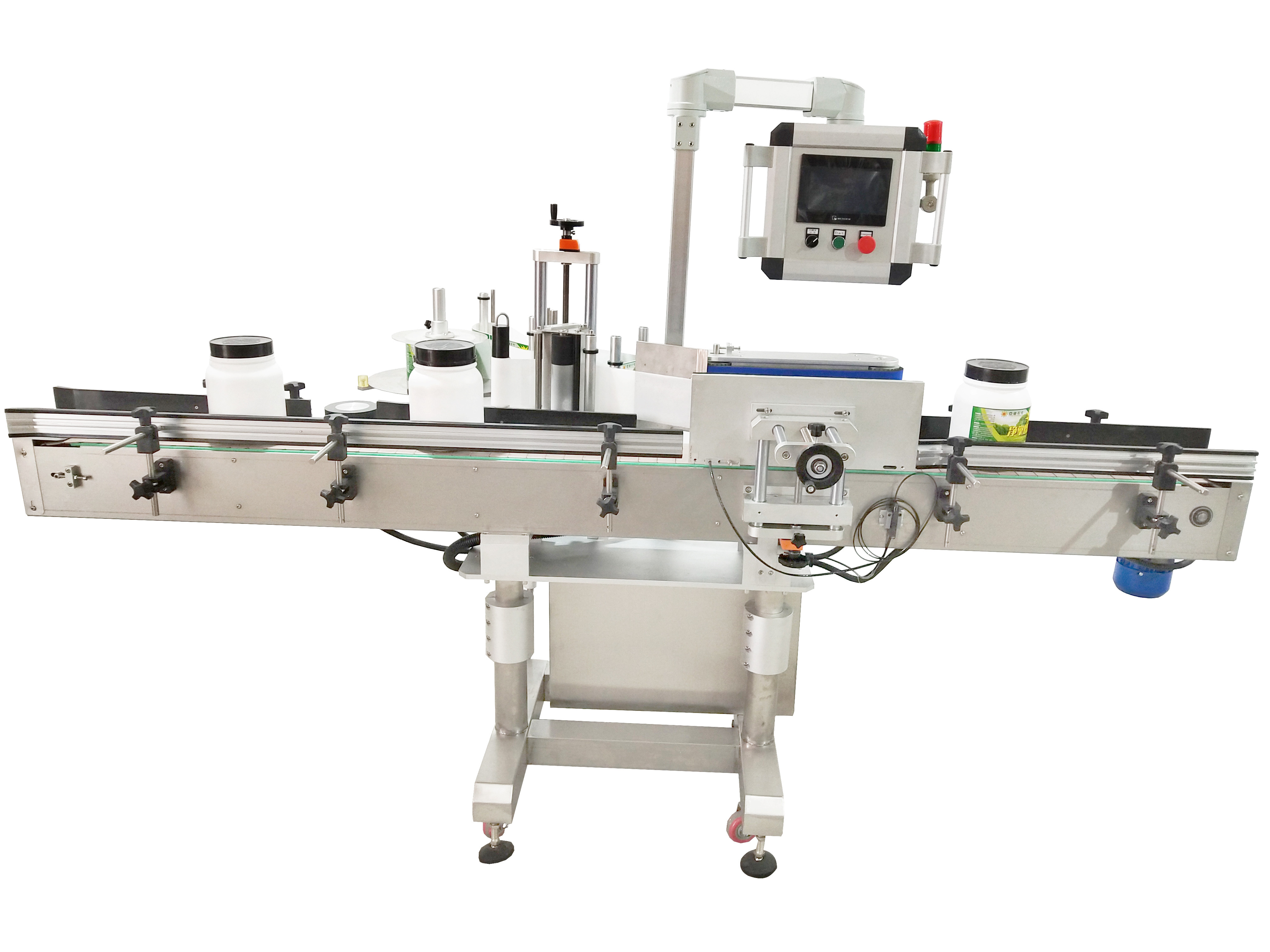 Automatic Wrap Around Plastic Bottle Labeling Machine Tabletop Labeler 60Hz
