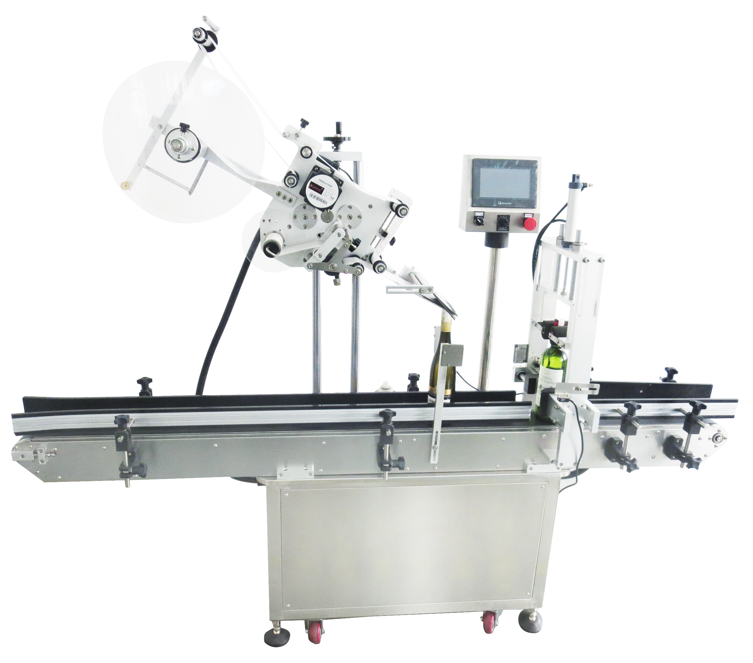 110V 220V Automatic Jar Labeling Machine Applicator For Wine Glass Bottle