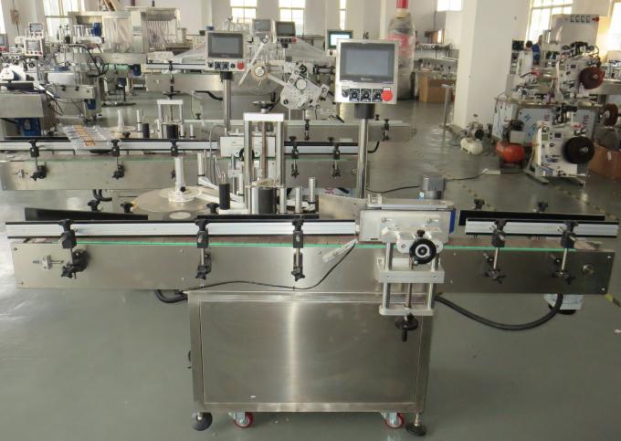 OEM SS304 Automatic Barcode Label Applicator For Flat Round Glass Beer ...