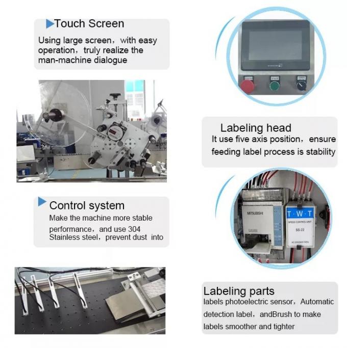 PLC HMI System Flat Bottle Jar Printer Label Applicator 1phase
