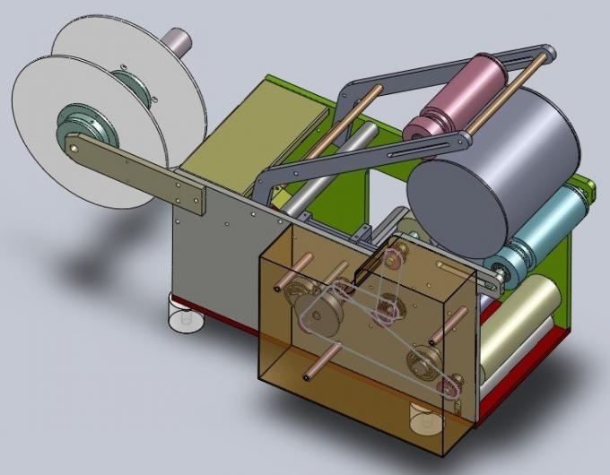 Desktop Glass Round Tube Semi Automatic Bottle Labeler Machine 25mm-100mm
